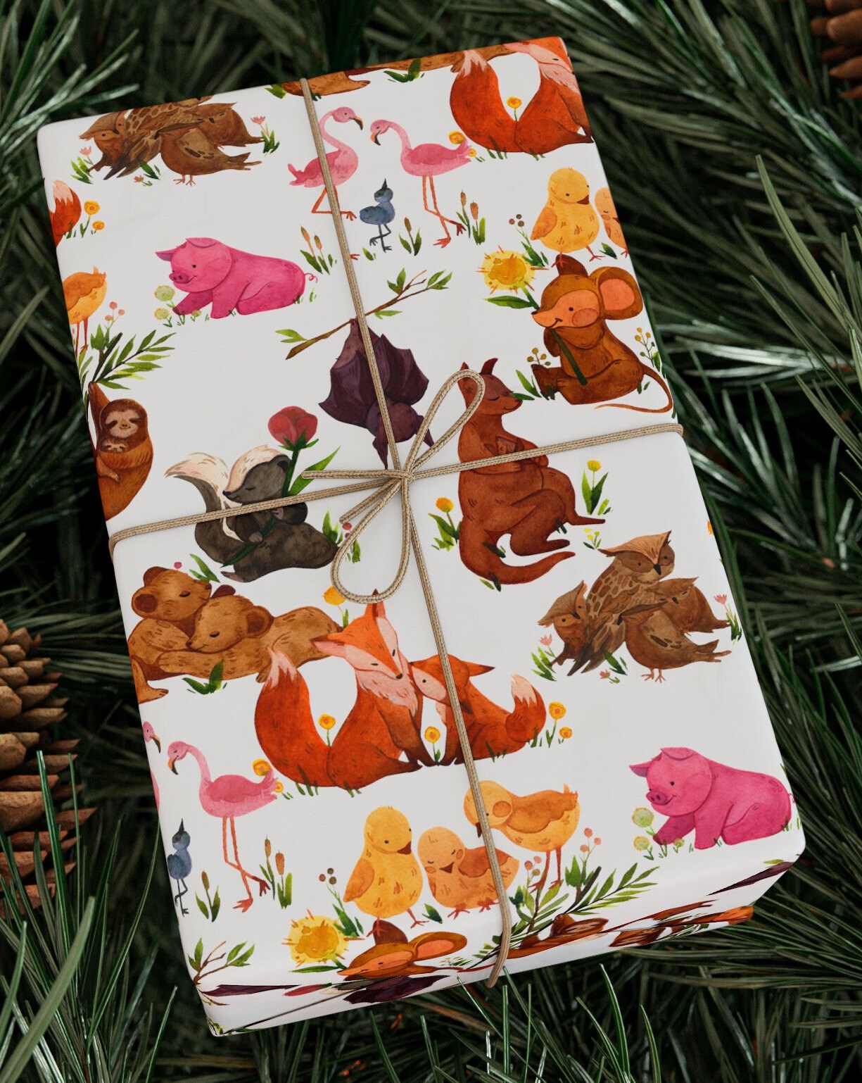 Animals Wrapping Paper Roll, Animals Gift Wrapping Paper, Wild Animals ...