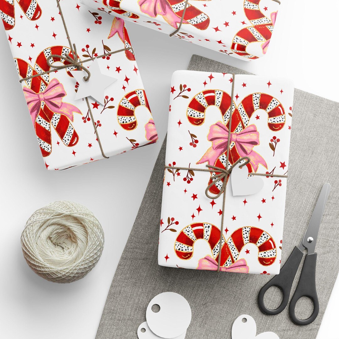 Giant Candy Cane Wrapping Papers, 3x Sizes, Candy Cane Wrapping Paper ...