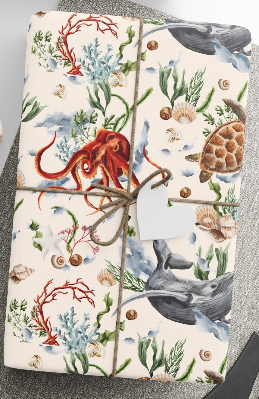 Underwater Wrapping Papers, Sea Animals Wrapping Paper, Sea Animals ...