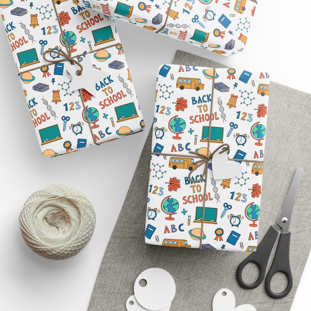 Back to School Wrapping Papers, School Gifts Wrapping Paper, Back to ...