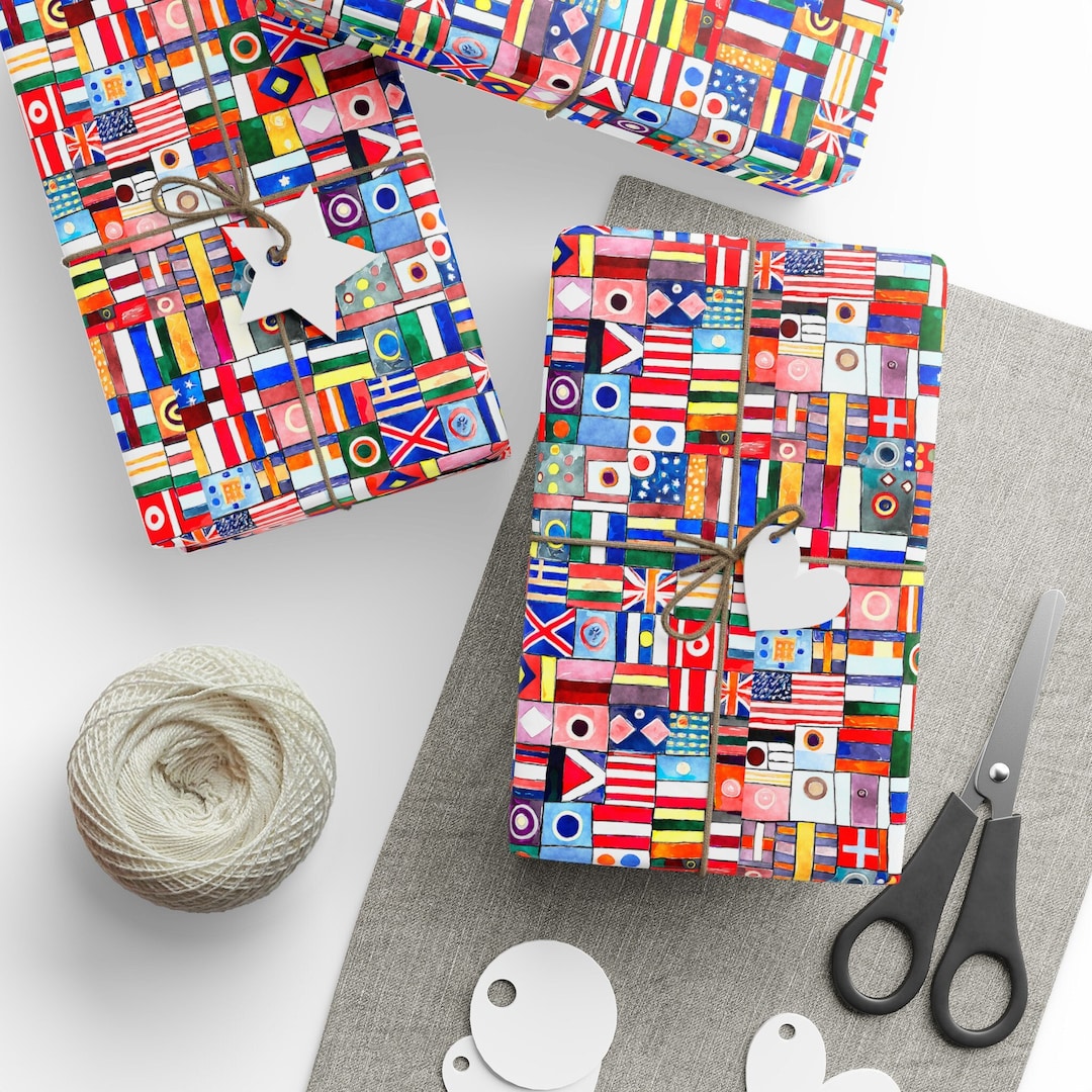 World Flags Wrapping Papers, Flags Gifts Wrapping Paper Roll, World ...