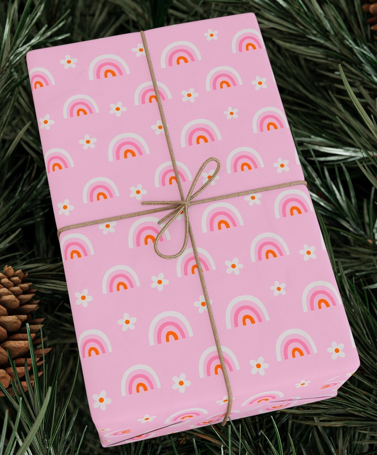Pink Rainbow Wrapping Papers, Rainbow Gifts Wrapping Paper, Girly ...