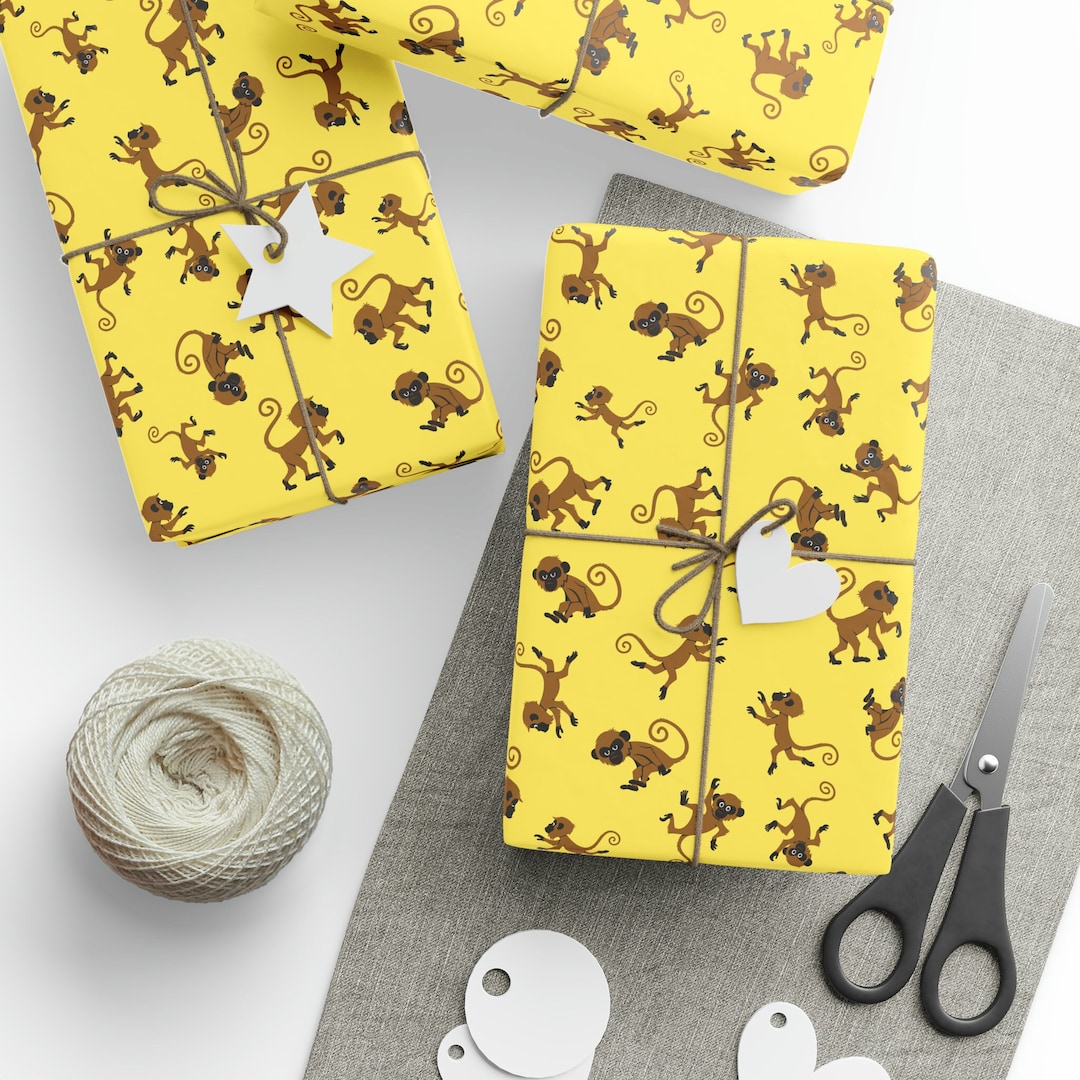 Monkey Wrapping Papers, Monkeys Gifts Wrapping Paper Roll, Monkeys ...