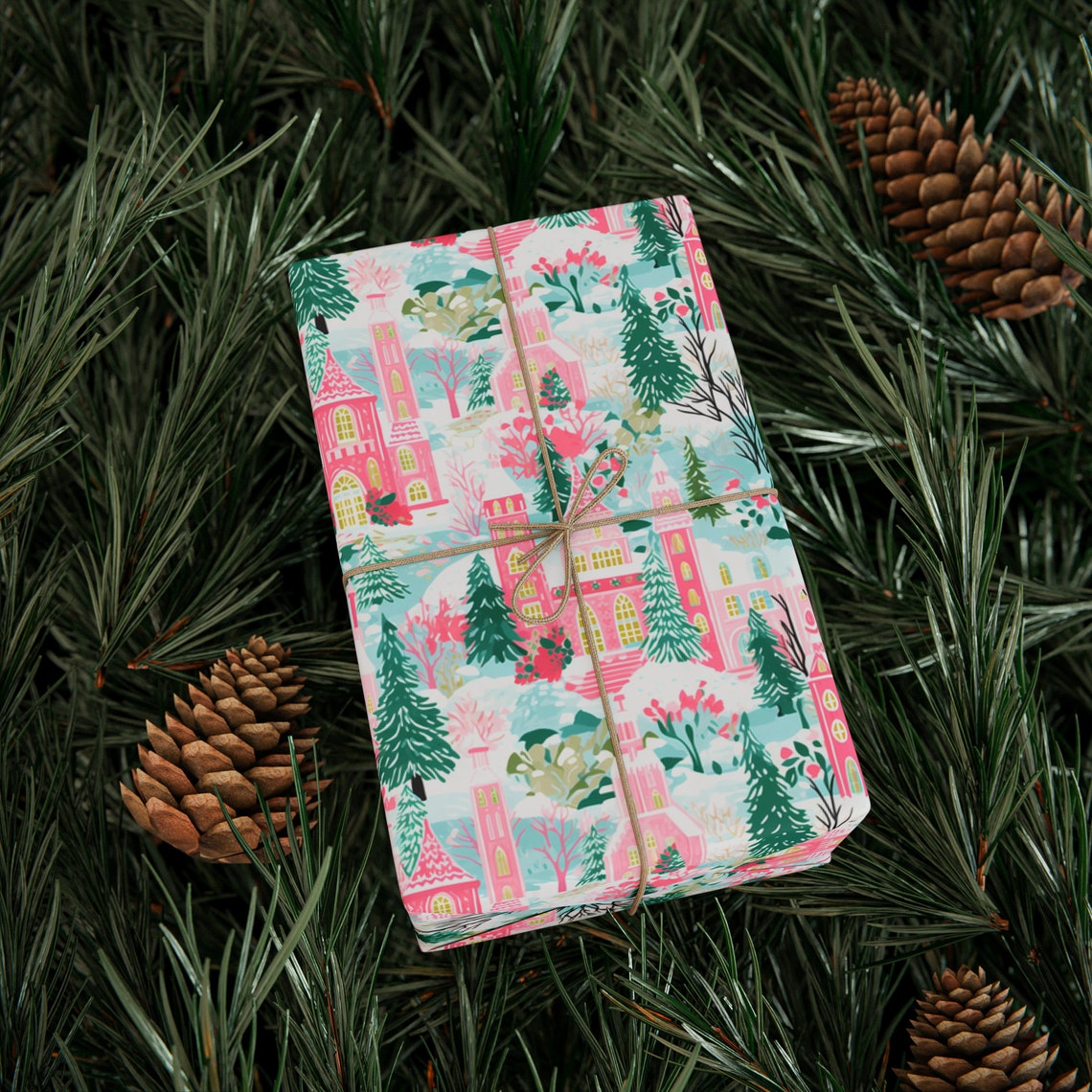 Preppy Christmas Gift Wrapping Papers, Traditional Christmas Gift ...