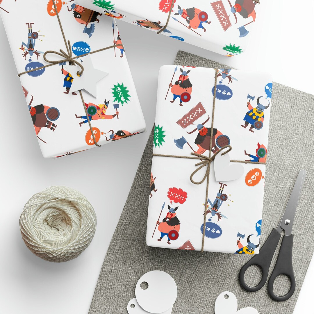 Vikings Wrapping Papers, Vikings Birthday Gift Wrapping Paper, Vikings ...
