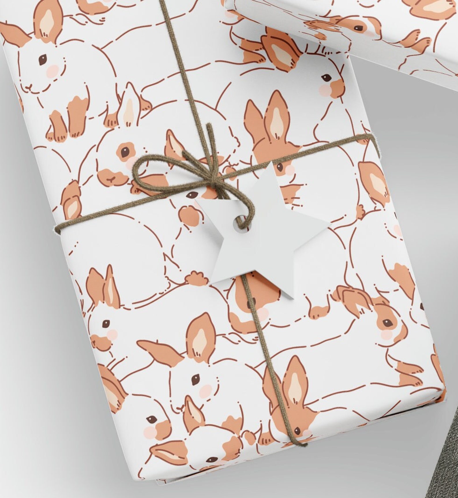 Bunny Rabbit Wrapping Paper Roll, Rabbit Gifts, Bunny Wrapping Paper ...