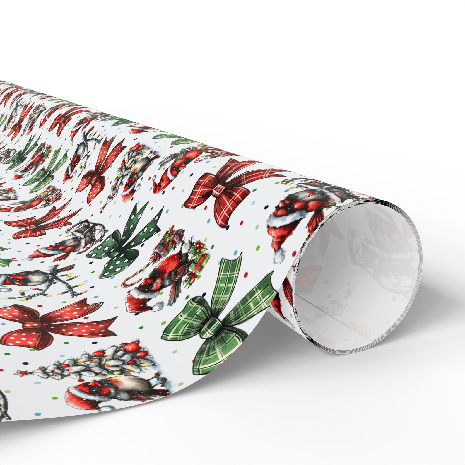 Red Cardinal Christmas Wrapping Paper Roll, Cardinal Holiday Gift ...