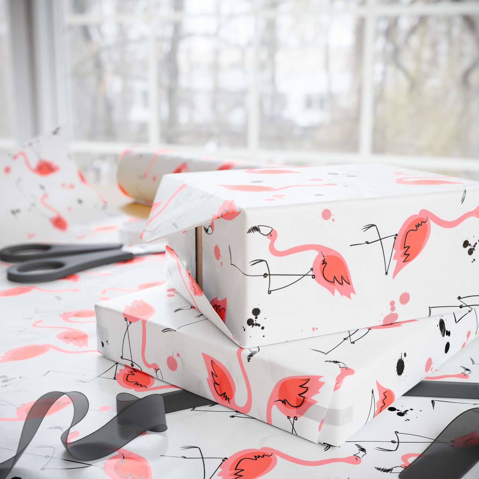 Flamingo Wrapping Papers, Flamingo Gifts Wrapping Paper, Flamingo Bird ...