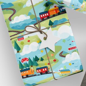 Train Wrapping Papers, Train Birthday Gifts Wrapping Paper Roll, Train ...