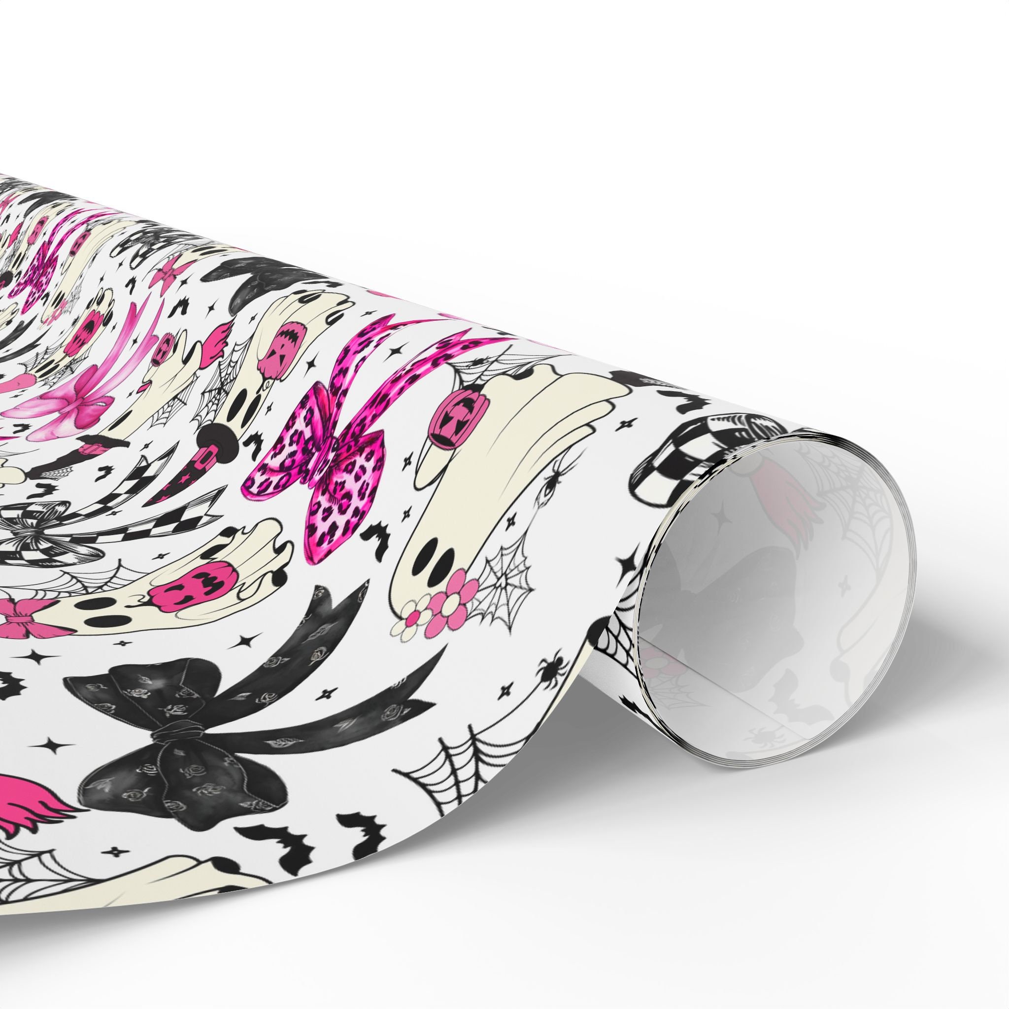 Coquette Ghosts Wrapping Paper Roll, Halloween Ghost Gifts Wrapping ...