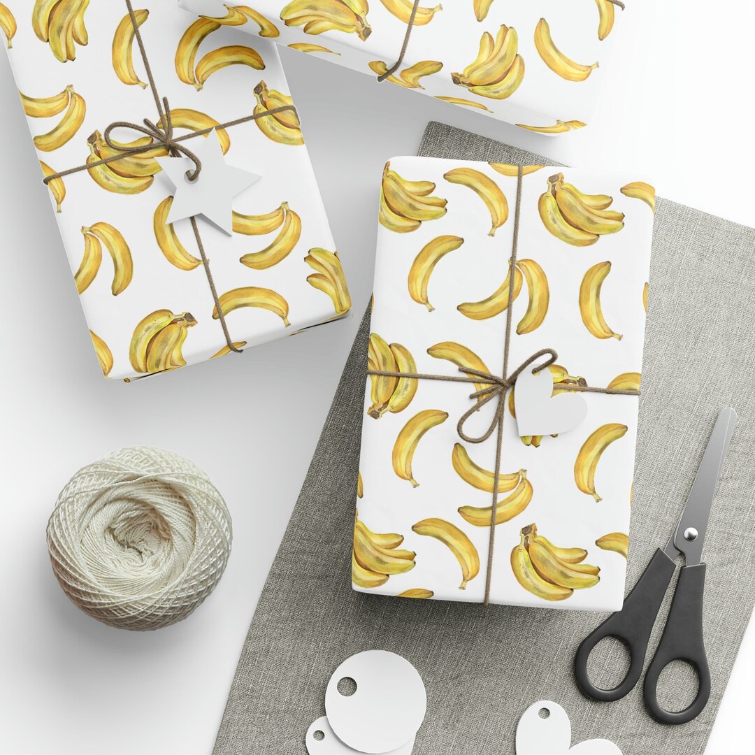 Banana Wrapping Paper, Bananas Birthday Gift Wrapping Paper, Banana ...