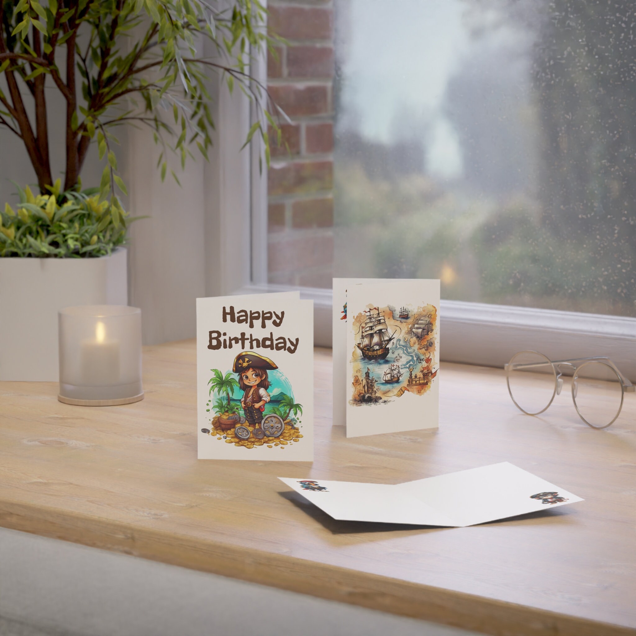 Pirate Happy Birthday Greeting Cards (1, 10, 30, and 50pcs), Pirates ...