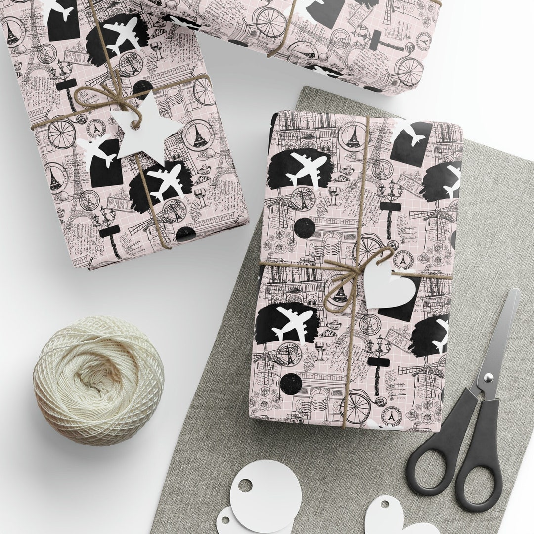 Travel Wrapping Paper, Paris Wrapping Paper Roll, Paris Birthday Gift ...