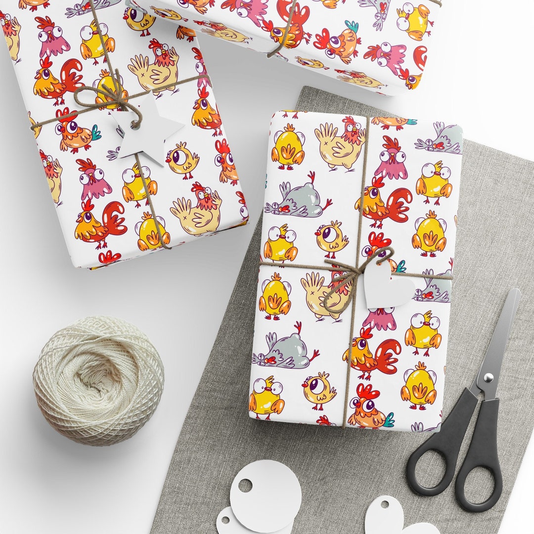 Chickens Wrapping Papers, Silly Chickens Gift Wrapping Paper, Chicken ...