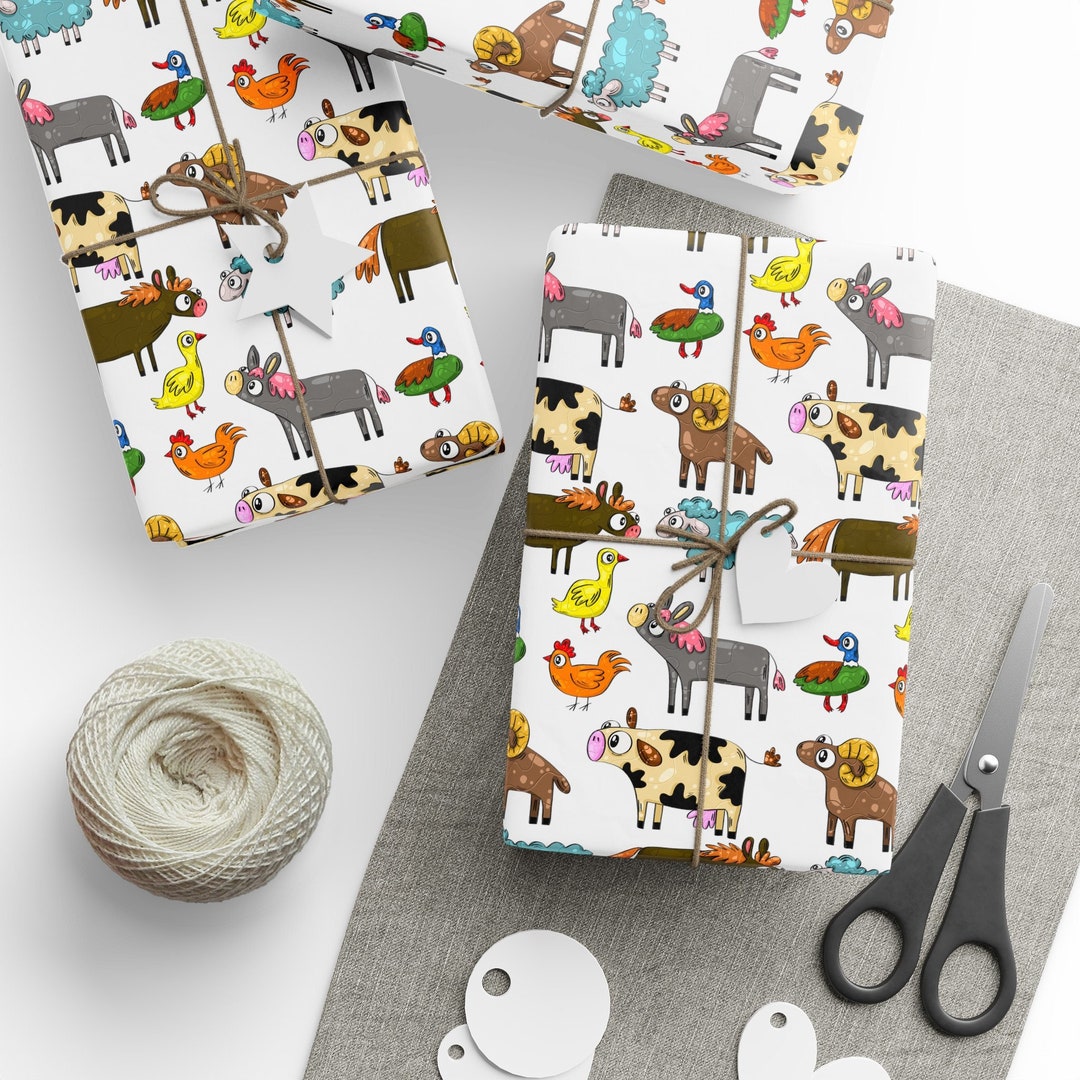 Farm Animals Wrapping Papers, Farm Gifts Wrapping Paper Roll, Farm ...