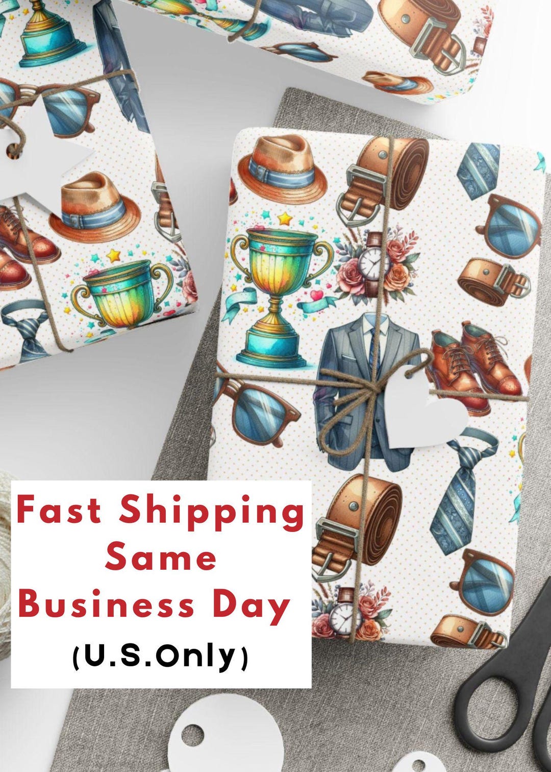 Father's Day Wrapping Paper, Dad Birthday Wrapping Paper Roll, Men Gift ...