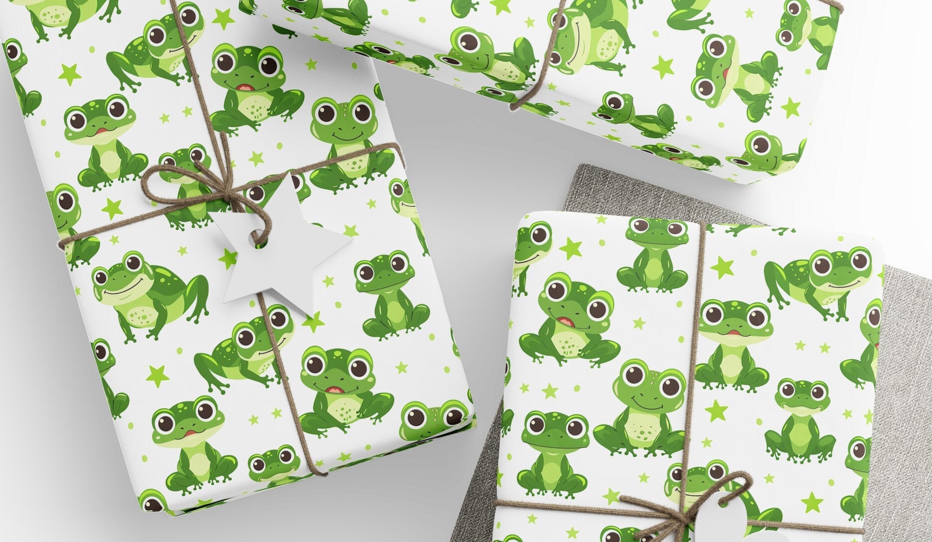 Frogs Birthday Wrapping Papers, Frogs Gifts Wrapping Paper Roll, Green ...