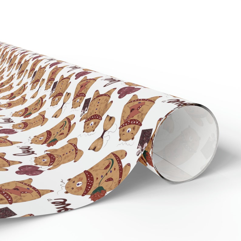 Bear Wrapping Paper Roll, Love Bears Wrapping Paper, Bear Birthday Gift ...