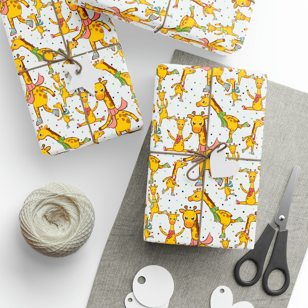 Giraffe Wrapping Papers, Giraffe Gifts Wrapping Paper, Giraffe Birthday ...