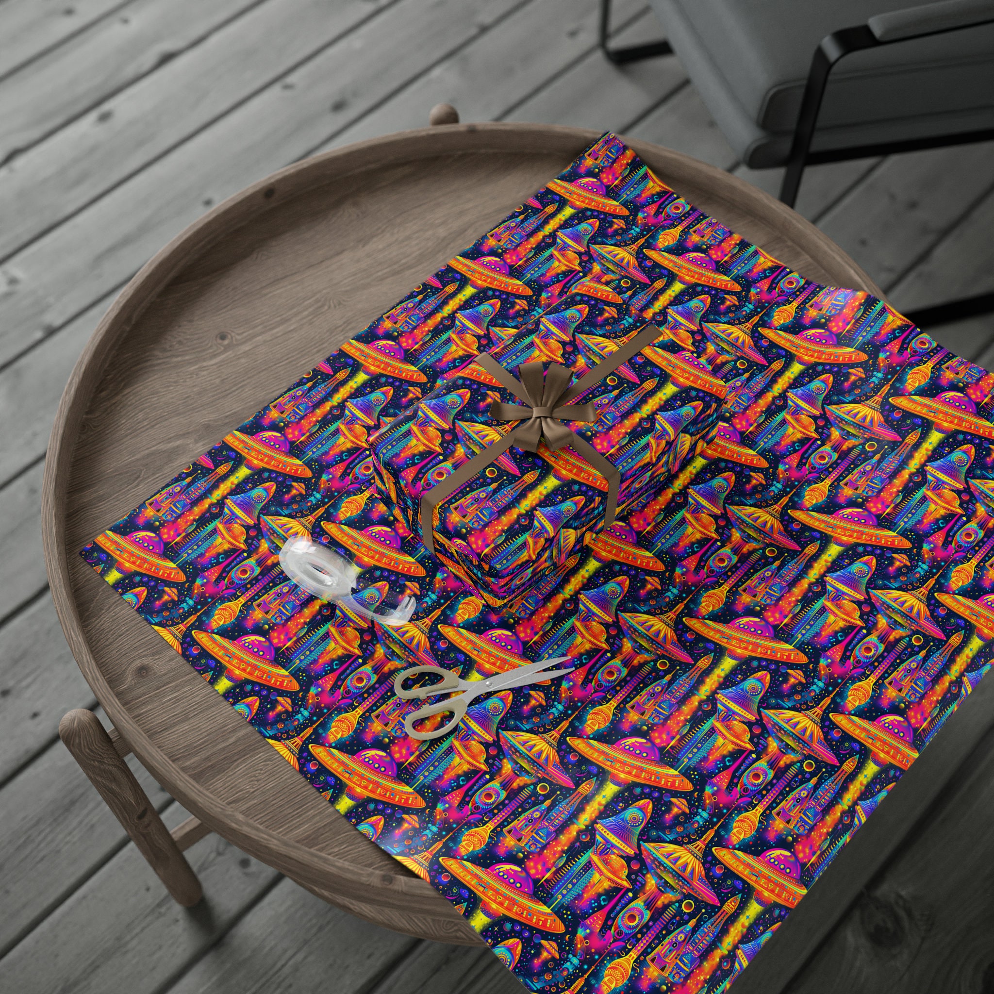 Spaceships Wrapping Paper Roll, Space Birthday Gifts, Space Wrapping ...