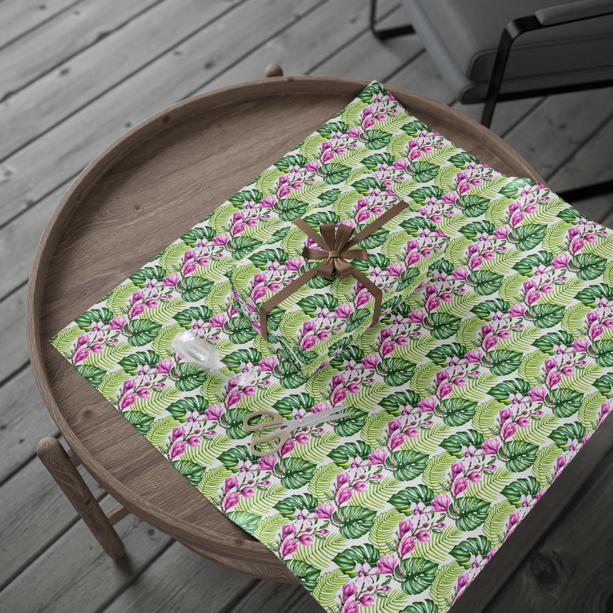 Magnolia Wrapping Papers, Tropical Magnolia Gifts Wrapping Paper Roll ...