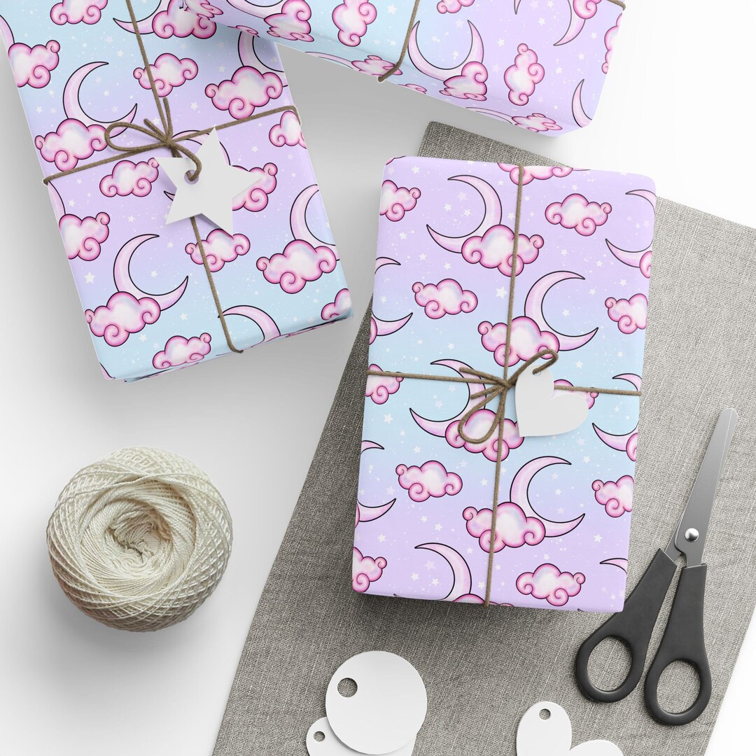 Moon and Clouds Wrapping Papers, Clouds Gifts Wrapping Paper Roll, Moon ...