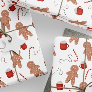 Gingerbread Wrapping Papers, Christmas Gingerbread Gifts Wrapping Paper ...