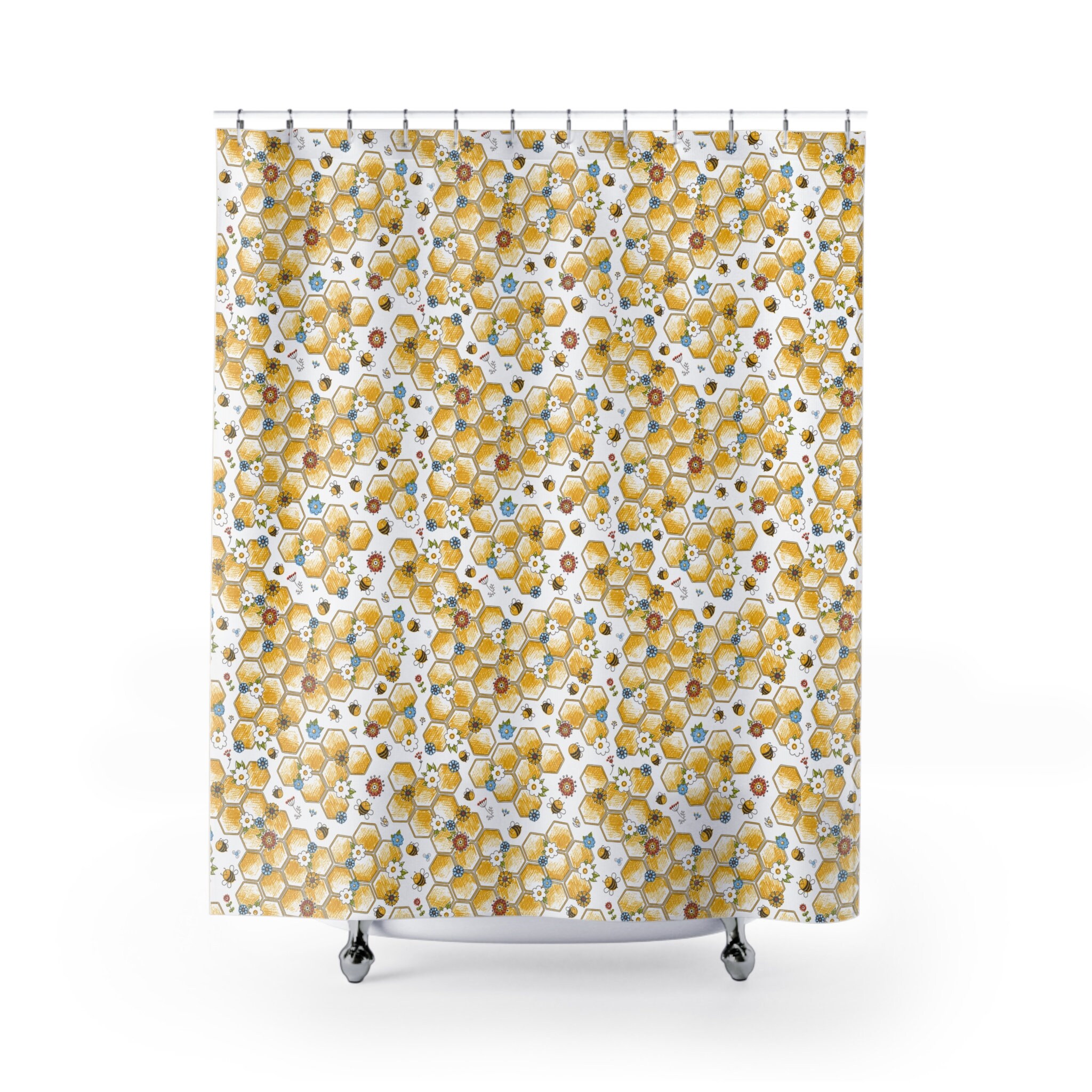 Bee Shower Curtains, Beehive Shower Curtains, Bee Gifts, Bee Birthday ...