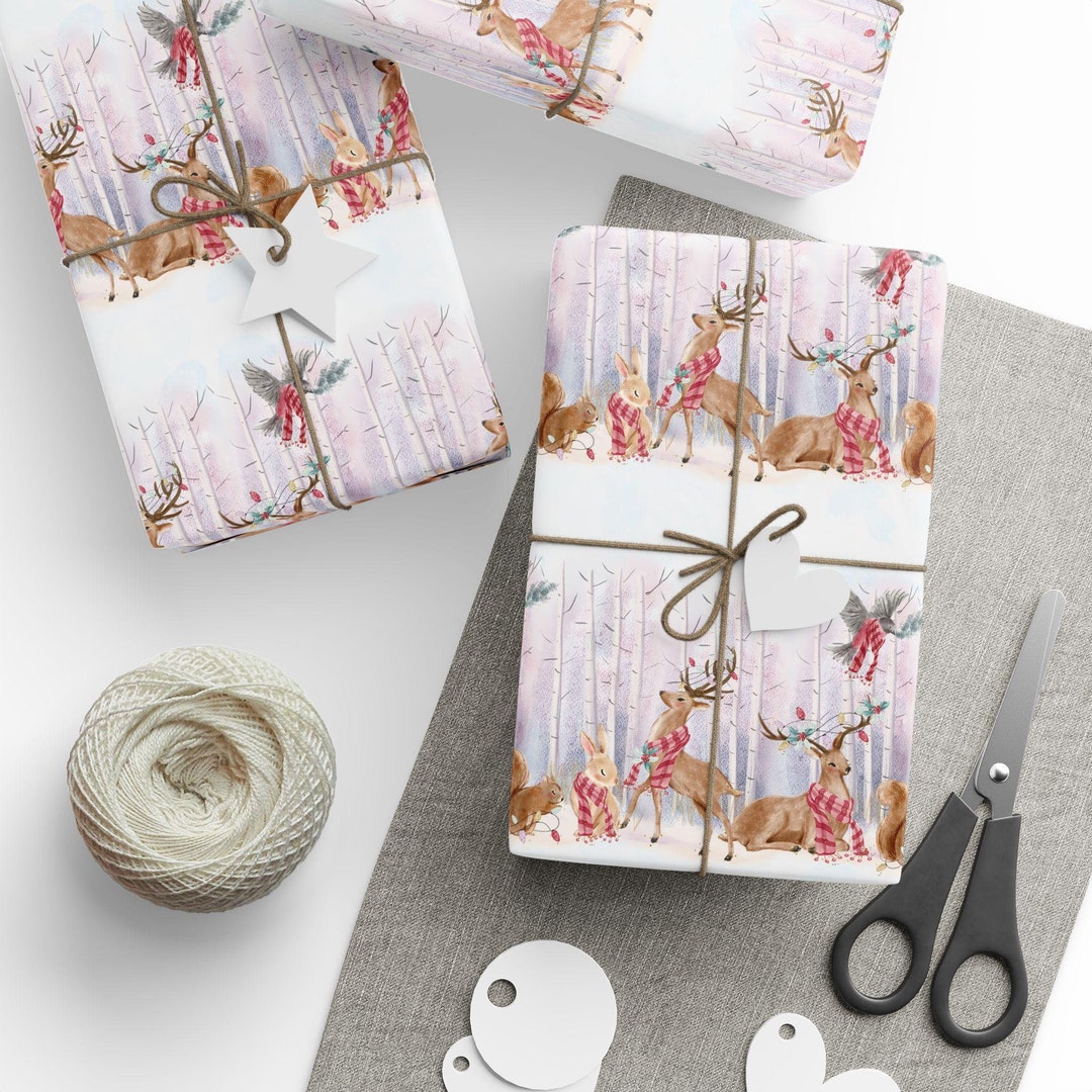 Deer Christmas Wrapping Paper, Deer Eco-friendly Wrapping Paper Roll ...