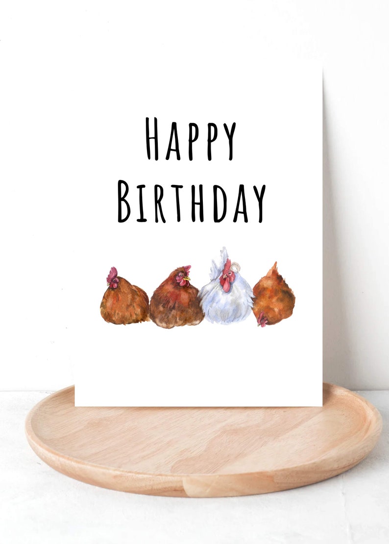 Happy Birthday Chickens Cards, Chicken Printable Cards, Birthday ...
