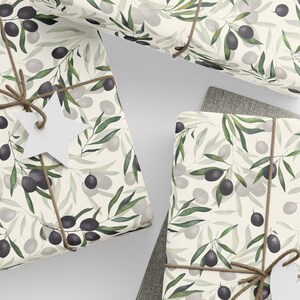 Olive Wrapping Papers, Olive Gifts Wrapping Paper Roll, Olive Branches Gifts Wrapping Paper Roll ...
