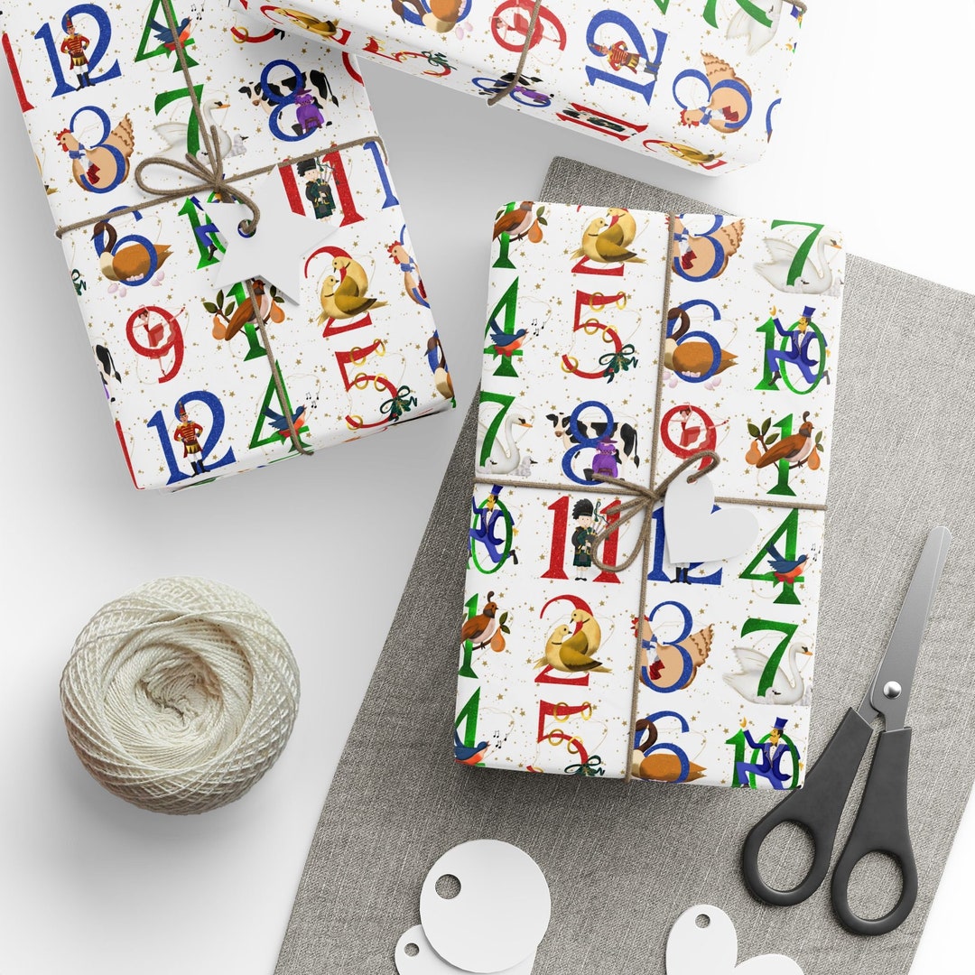 12 Days of Christmas Wrapping Papers, Christmas Wrapping Paper Roll ...