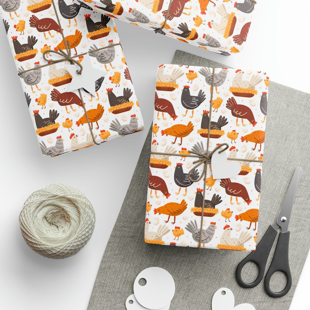 Chicken and Chicks Wrapping Papers, Hens and Chicks Gifts Wrapping ...
