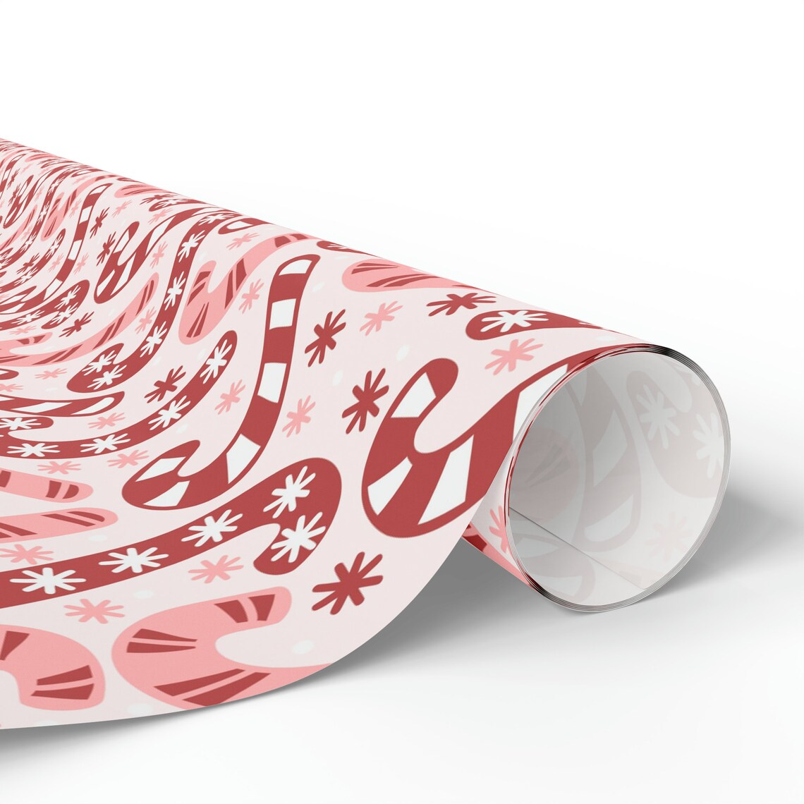 Pink Christmas Candy Cane Wrapping Paper Roll, Candy Cane Gift Wrapping ...