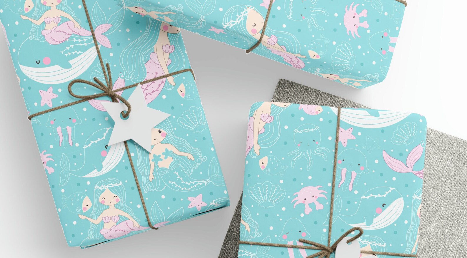 Mermaid Wrapping Paper Roll, Mermaids Gifts Wrapping Paper, Mermaids ...