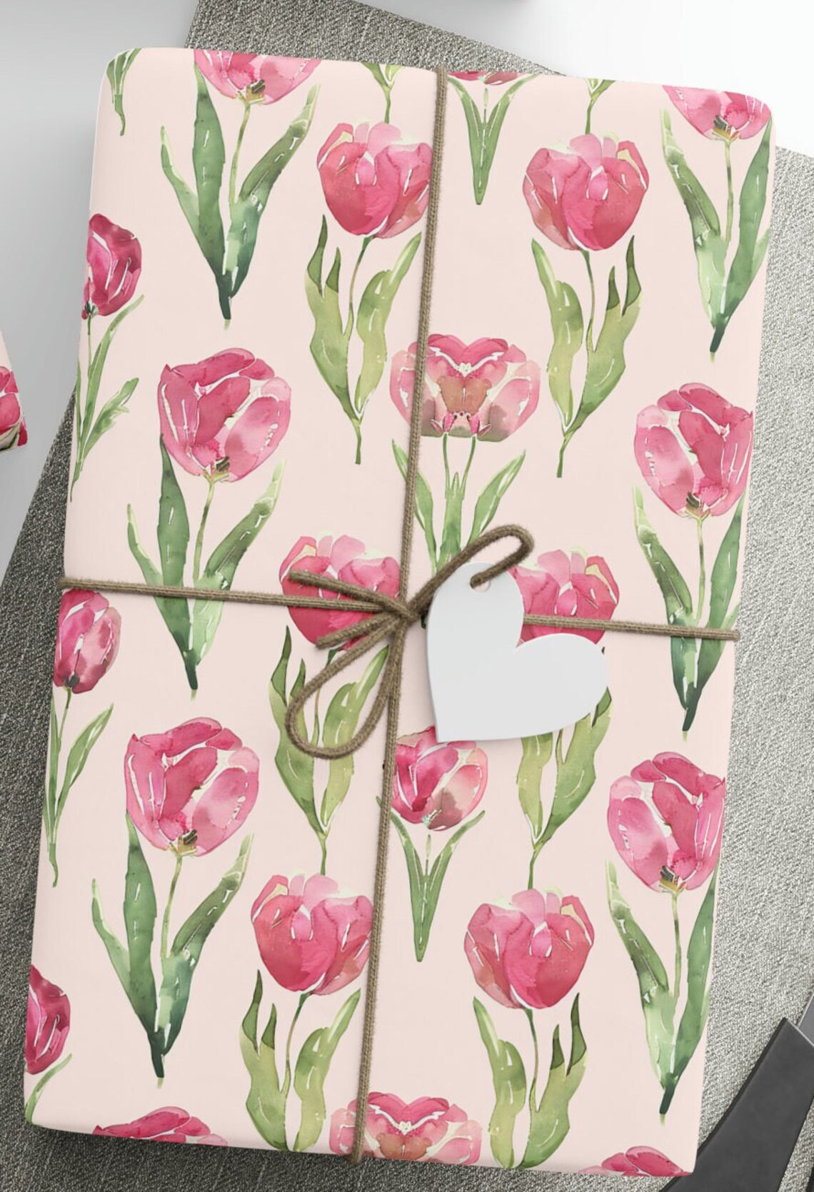Pink Tulips Gift Wrapping Paper Roll, Tulips Gift Wrapping Paper, Tulip ...
