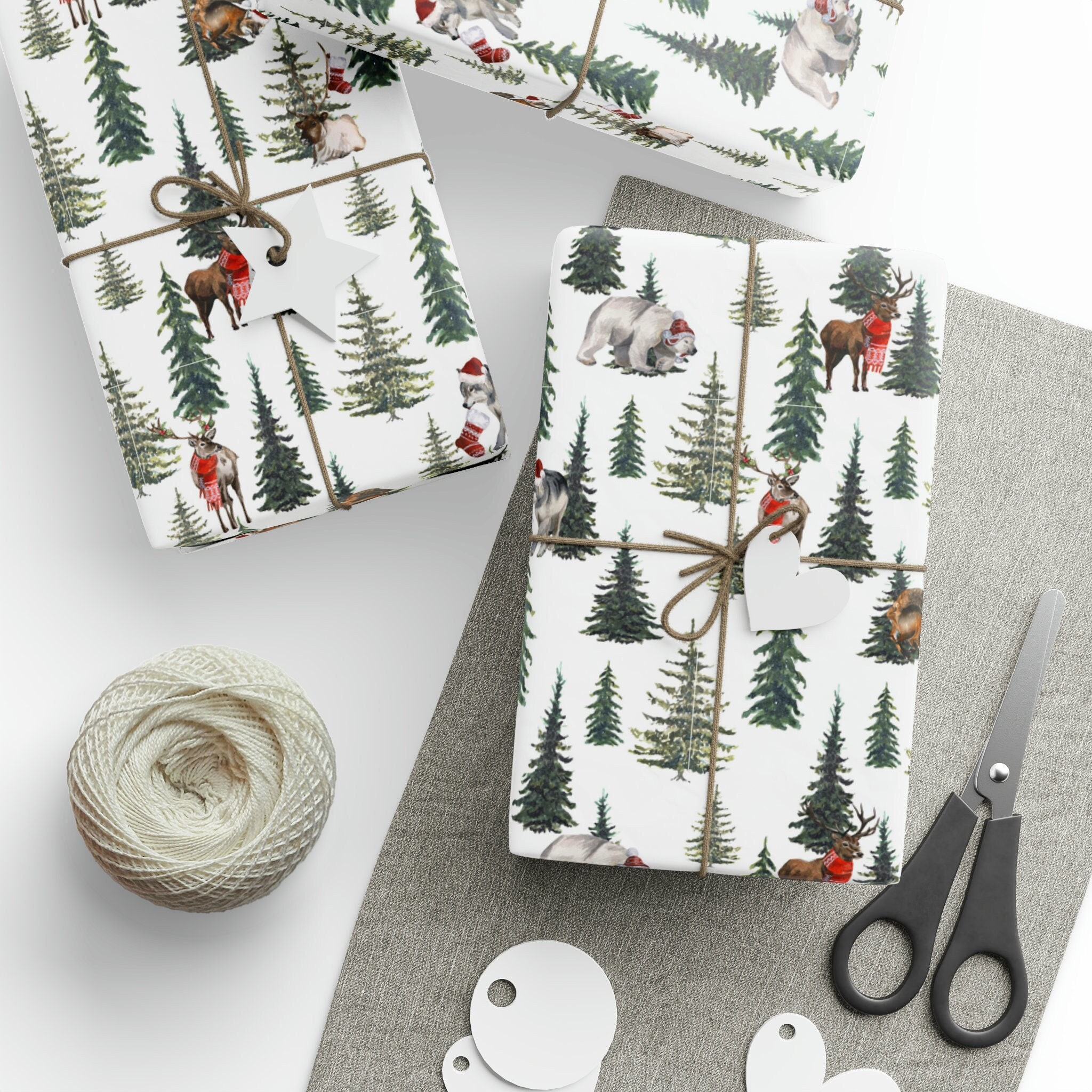Wild Animals Gift Wrapping Paper Roll, Wild Christmas Gift Wrapping ...