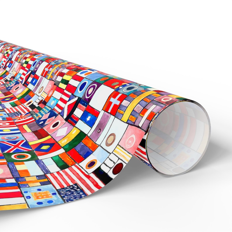 World Flags Wrapping Papers, Flags Gifts Wrapping Paper Roll, World ...