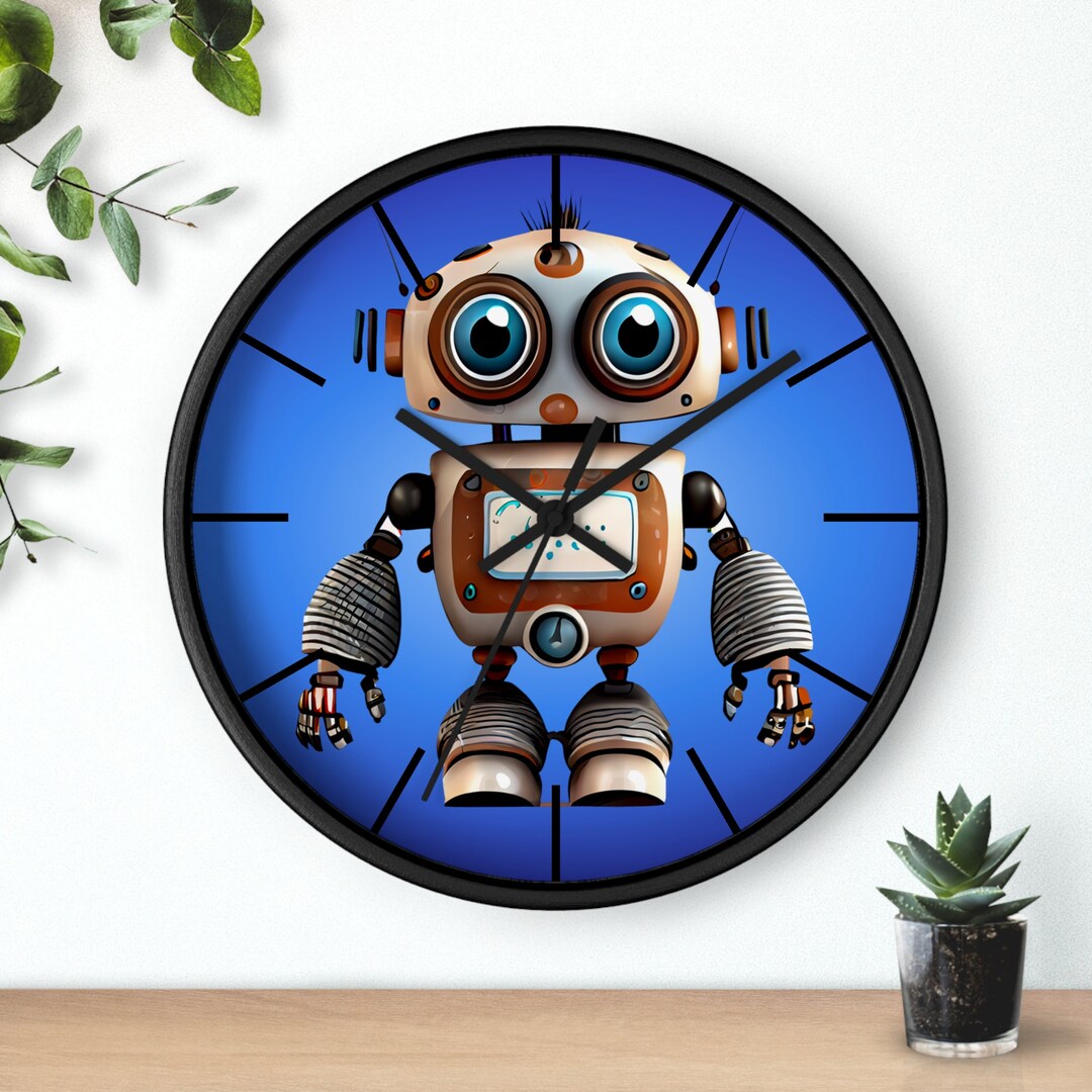 Robot Wall Clock, Robot Birthday Gift Wall Clock, Robot Gift Clock - Etsy