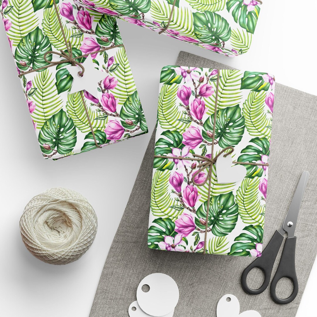 Magnolia Wrapping Papers, Tropical Magnolia Gifts Wrapping Paper Roll ...