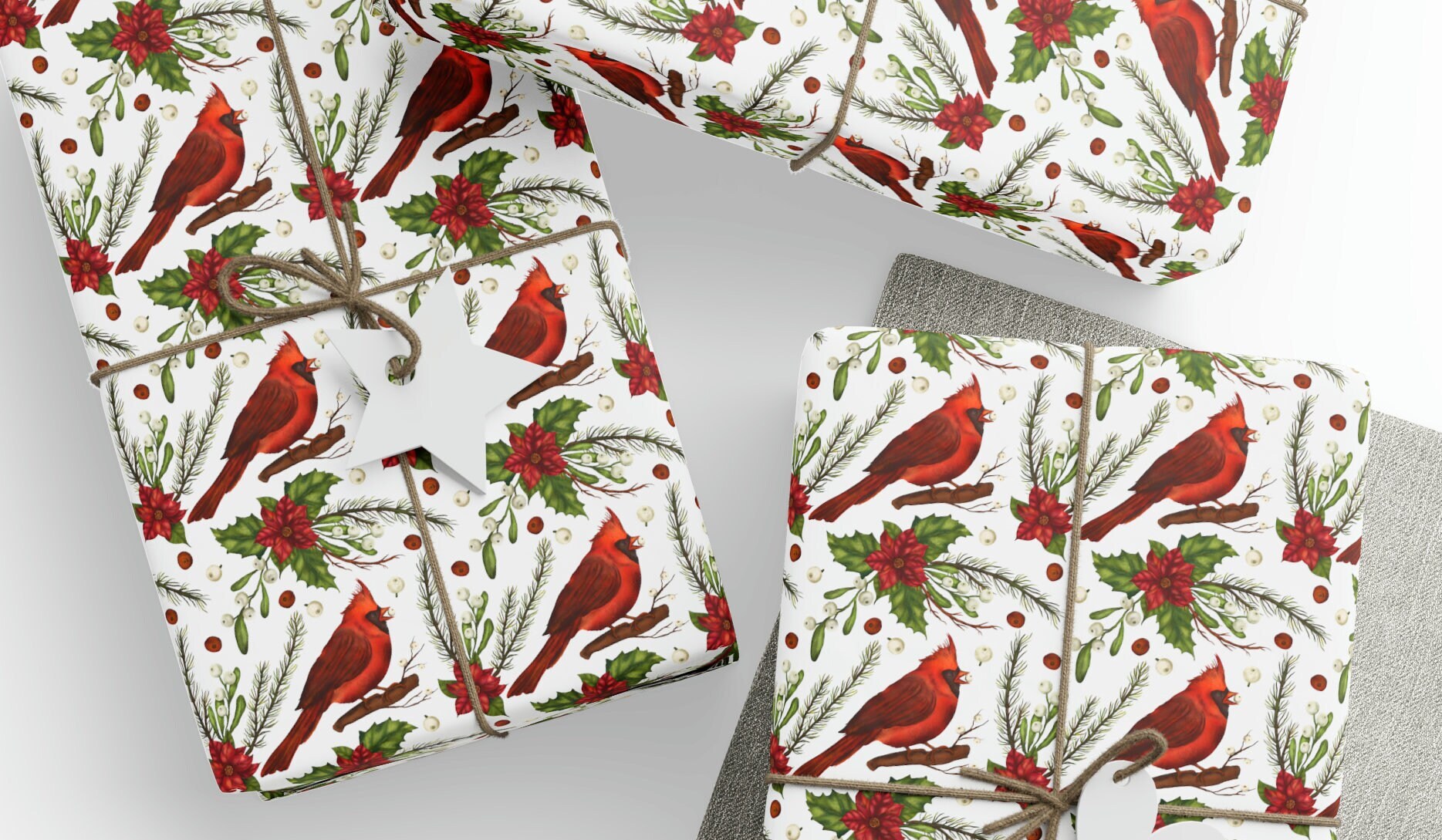 Red Cardinal Wrapping Paper Roll, Cardinals Gifts, Cardinal Gift ...