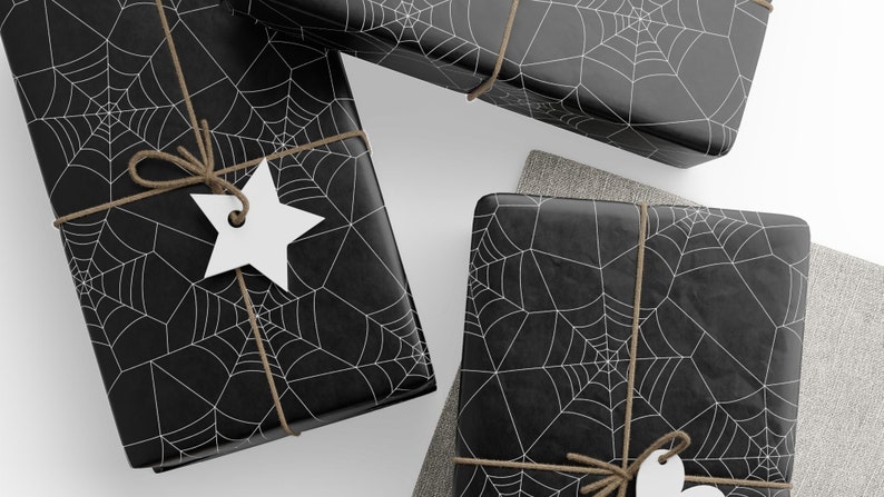 Spider Web Wrapping Papers, Web Wrapping Paper, Halloween Wrapping ...