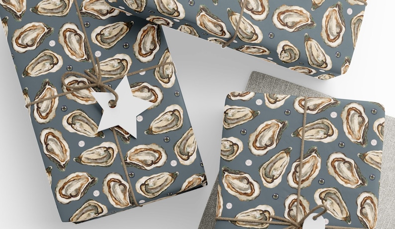 Oyster Wrapping Papers, Oysters Birthday Gifts Wrapping Paper Roll ...