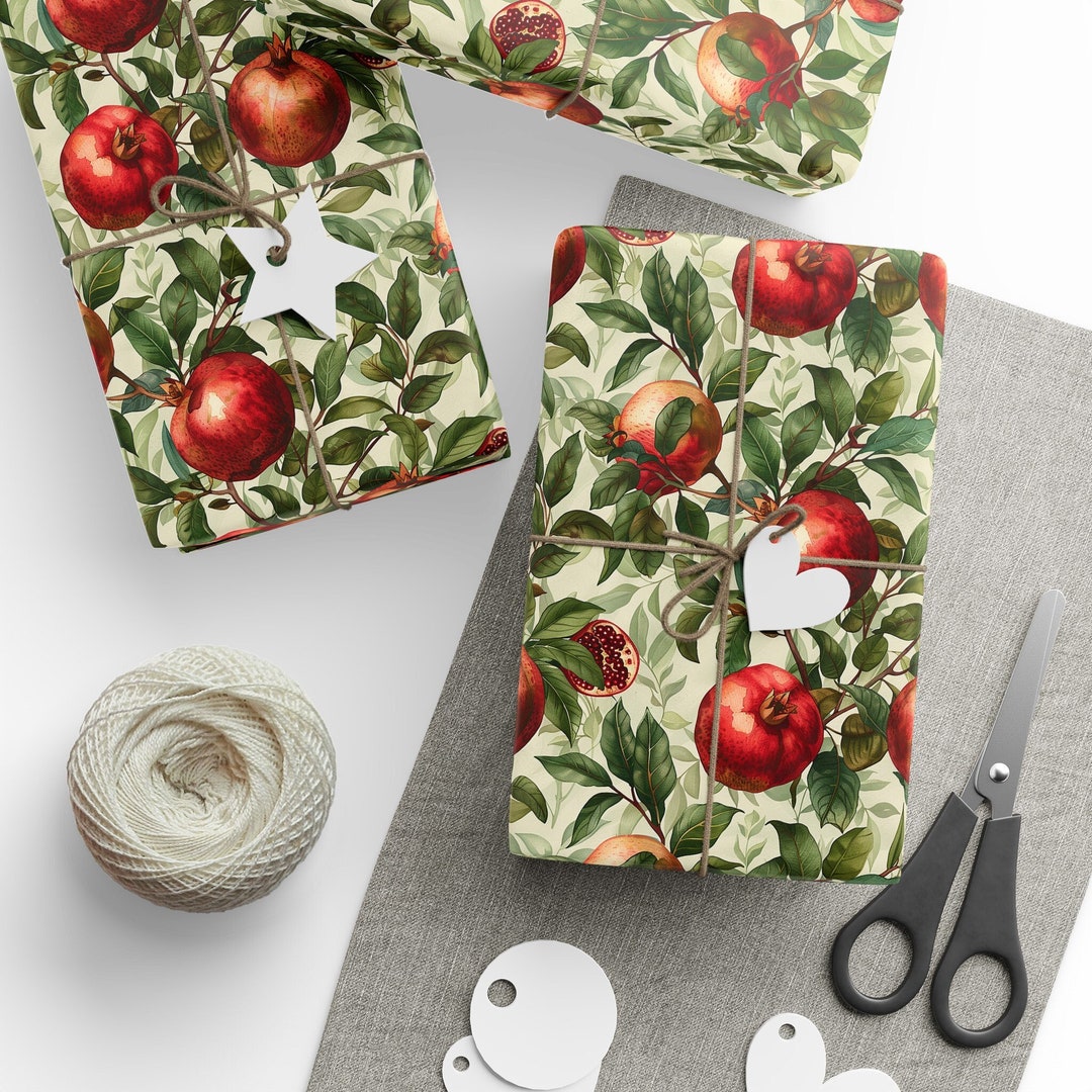 Vintage Pomegranate Wrapping Papers, Vintage Christmas Pomegranate ...