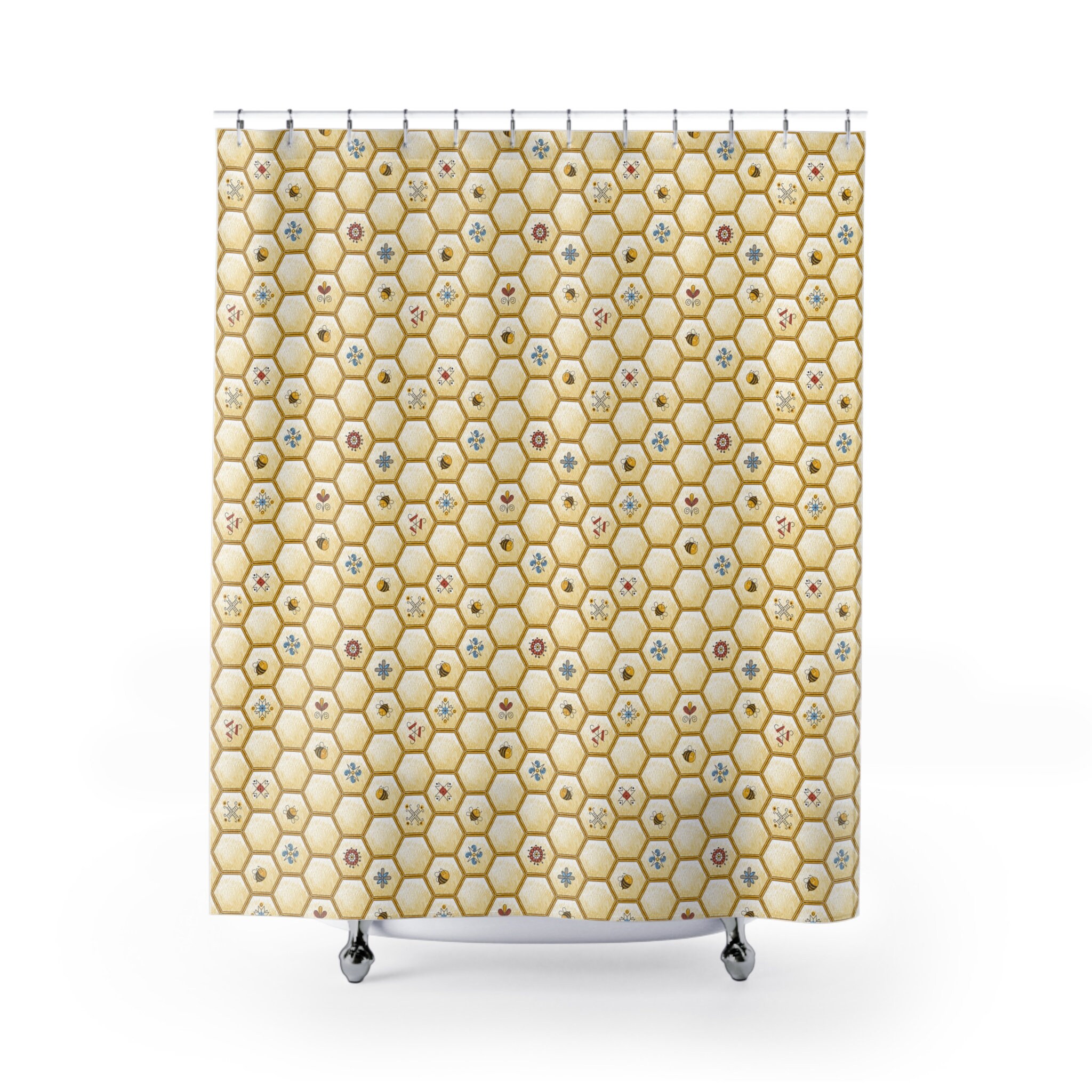 Bee Shower Curtains, Bee Bathroom Shower Curtain, Bee Birthday Gifts ...