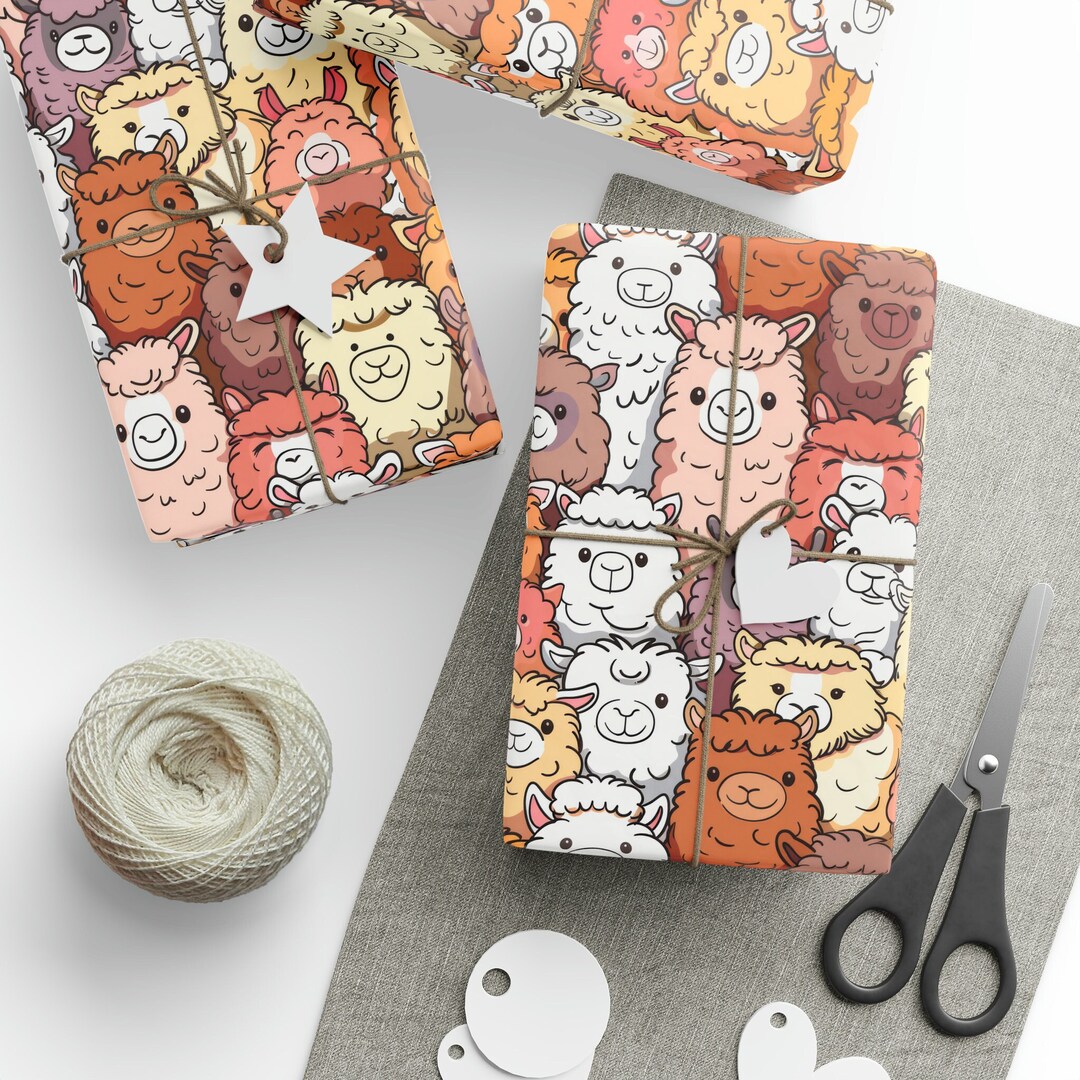Llama Wrapping Paper Roll, Llama Gifts Wrapping Paper Roll, Llama ...