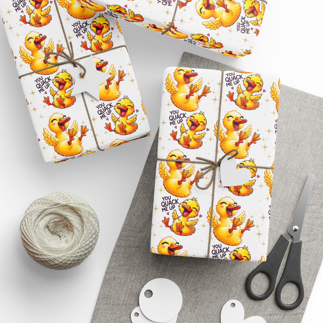 Duck Wrapping Paper Roll, Fun Duck Gift Wrap for Birthdays, Duck Baby ...