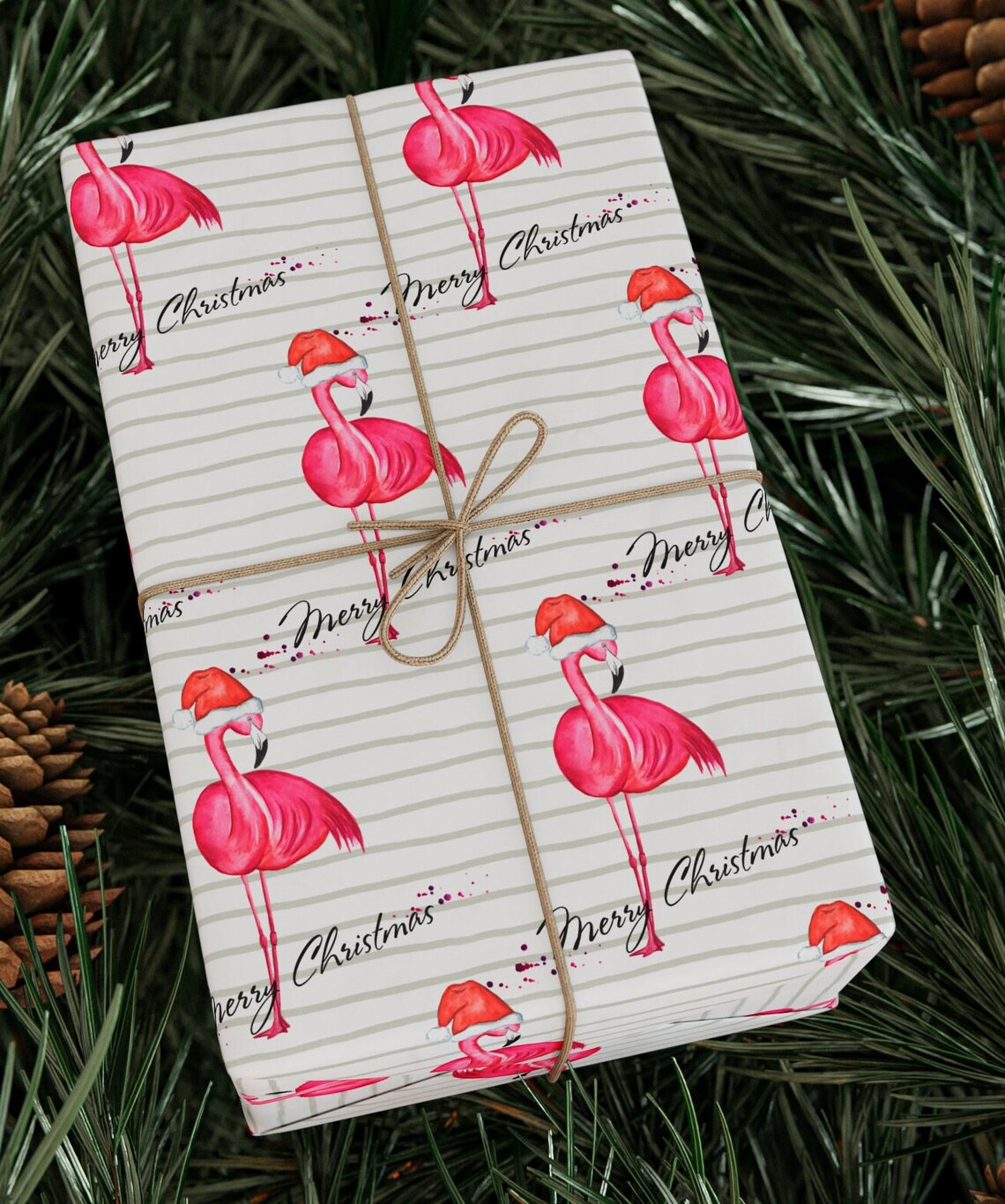Flamingo Wrapping Paper Roll, Christmas Flamingo Gift Wrapping Paper ...