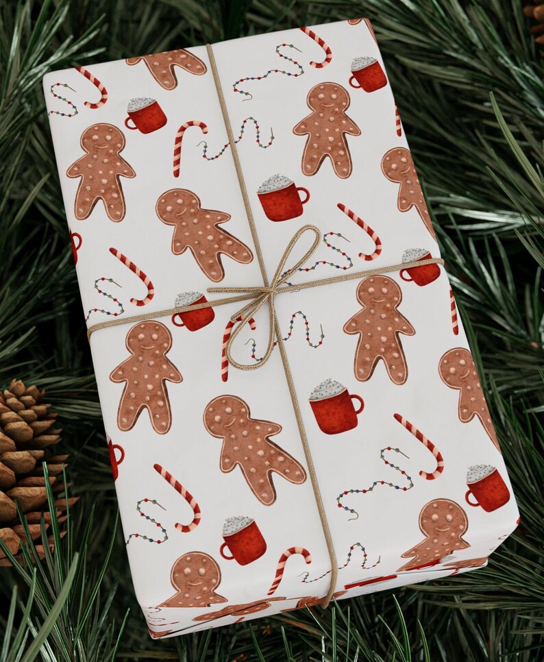Gingerbread Wrapping Papers, Christmas Gingerbread Gifts Wrapping Paper ...
