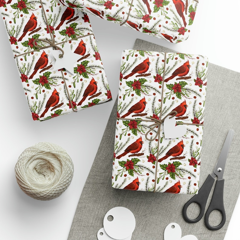 Red Cardinal Wrapping Paper Roll, Cardinals Gifts, Cardinal Gift ...